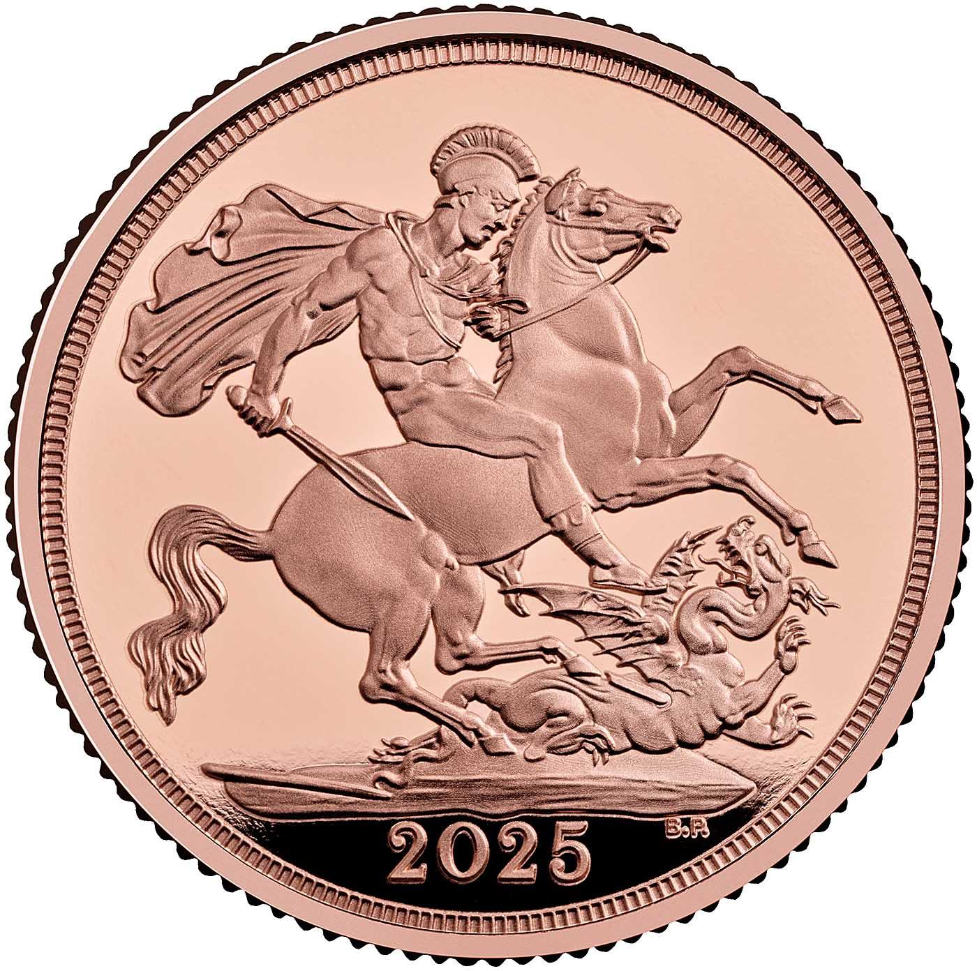 2025 UK Royal Mint Sovereign Rose Gold / Silver Coins: Full / Half