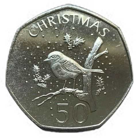 2009 Gibraltar Christmas 50p - Christmas Robin | Coin Hunter
